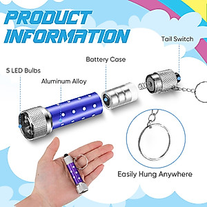 100 Pcs Mini Flashlight Keychains 5 Bulbs LED Flashlight Bright Pocket LED Keychain Colorful Mini Flashlight Toy for Kid Party Favors Home Office Camping Travel Read, Battery Included (Stylish Style)