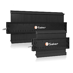 Saker Miter Saw Protractor(Black)&Saker Contour Gauge Profile Tool(10 Inch+5 Inch)