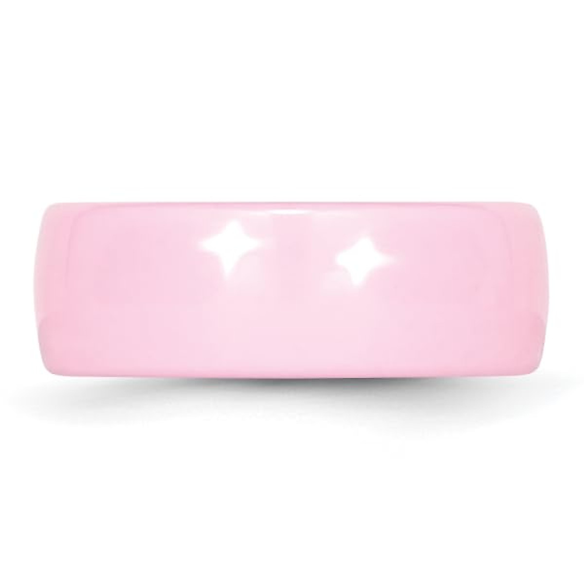 IceCarats Ceramic Pink 8mm Plain Classic Wedding Band Ring Size 5.00