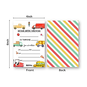 LoaHak Transportation Birthday Invitations, Transportation Birthday Invitation, Transportation Theme Birthday Party Invitation Cards. (047)