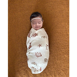 Leyl&Ari Muslin Swaddle Blanket | Receiving Blanket for Boys Girls (Under The Sea Friends)