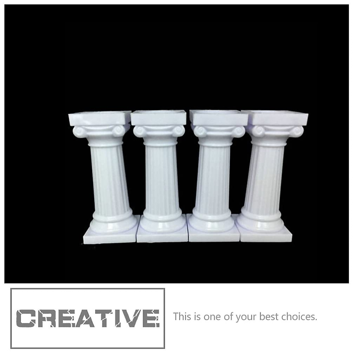 HEMOTON Roman Column Cake Tiered Stands: 4Pcs Plastic Cake Pillars Mold Fondant Holder Multi- Layered Cake Roman Column Support Stand for Wedding Birthday Party Decoration 17cm
