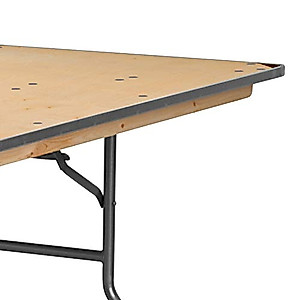 Flash Furniture 8-Foot Rectangular HEAVY DUTY Birchwood Folding Banquet Table with METAL Edges and Protective Corner Guards