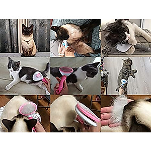 Cat Brush, ELS PET Self Cleaning Dog Brush for Shedding, Dog Grooming Brush Removes Loose Undercoat, Dog Comb with Massage Particles, Cat Dog Hair Brush for Long Haired & Short Haired Dogs, Cats
