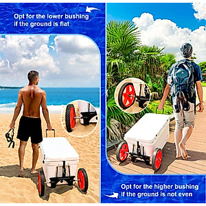 ZLSZTMI Upgraded Cooler Wheel Kit for Yeti/RTIC/Igloo Coolers Wheel Spacing up to19.8 Inches -12 in Wheels Height Adjustable Cart Base for Ice Chest for Heavy Duty Coolers Camping Traveling Red&Black