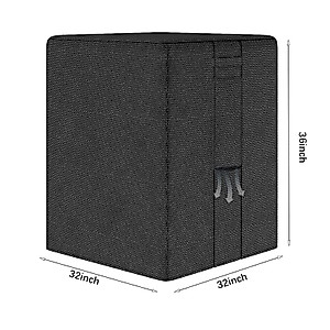 QEES Central Air Conditioner Cover AC Cover Mini Fridge Cover for Outdoor Protection - Water and Weather Resistant, Lightweight Material, for Outside Units Covers（L: 32x32x36）