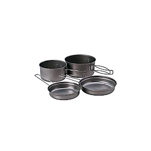 Snow Peak Titanium Multi Compact Cookset - Ultralight Camping Cookware Set with Pots & Frying Pans - Titanium Cookset for Outdoor Cooking