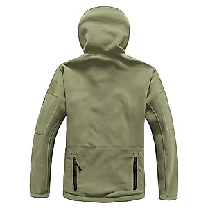 ReFire Gear Men's Warm Military Tactical Sport Fleece Hoodie Jacket, Army Green, SMall
