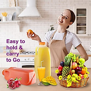 [150 PACK] Empty Plastic Juice Bottles with Tamper Evident Caps 64 OZ - Half Gallon, Smoothie Bottles - Ideal for Juices, Milk, Smoothies, Picnic's and even Meal Prep by EcoQuality Juice Containers