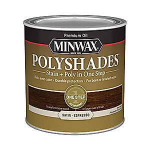 1/2 pt Minwax 21397 Espresso PolyShades Wood Stain And Polyurethane, Satin