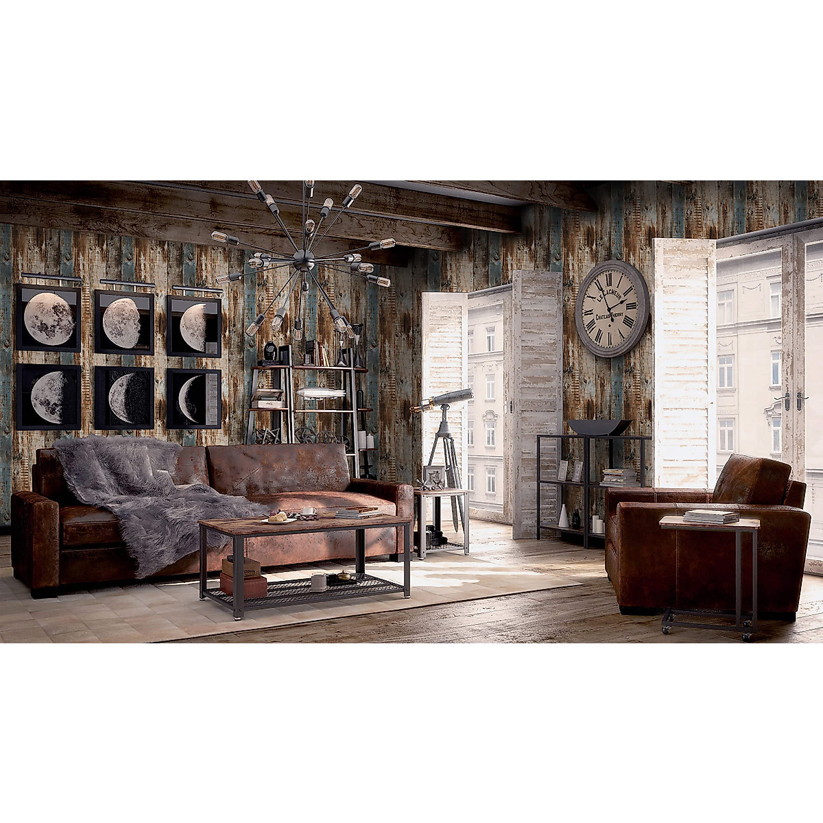 Heroad Brand 17.3"x78.7" Contact Paper Wood Wallpaper Stick and Peel Removable Self Adhesive Wallpaper for Living Room Bedroom Kitchen Backsplash