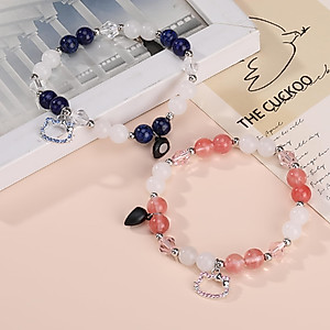 EXPHAIN Couples Bracelets For Him And Her Bf And Gf Relationship Bracelets For Couples Matching Best Friend Magnetic Bracelets Cute Kawaii Bracelet Gifts For Women Girls