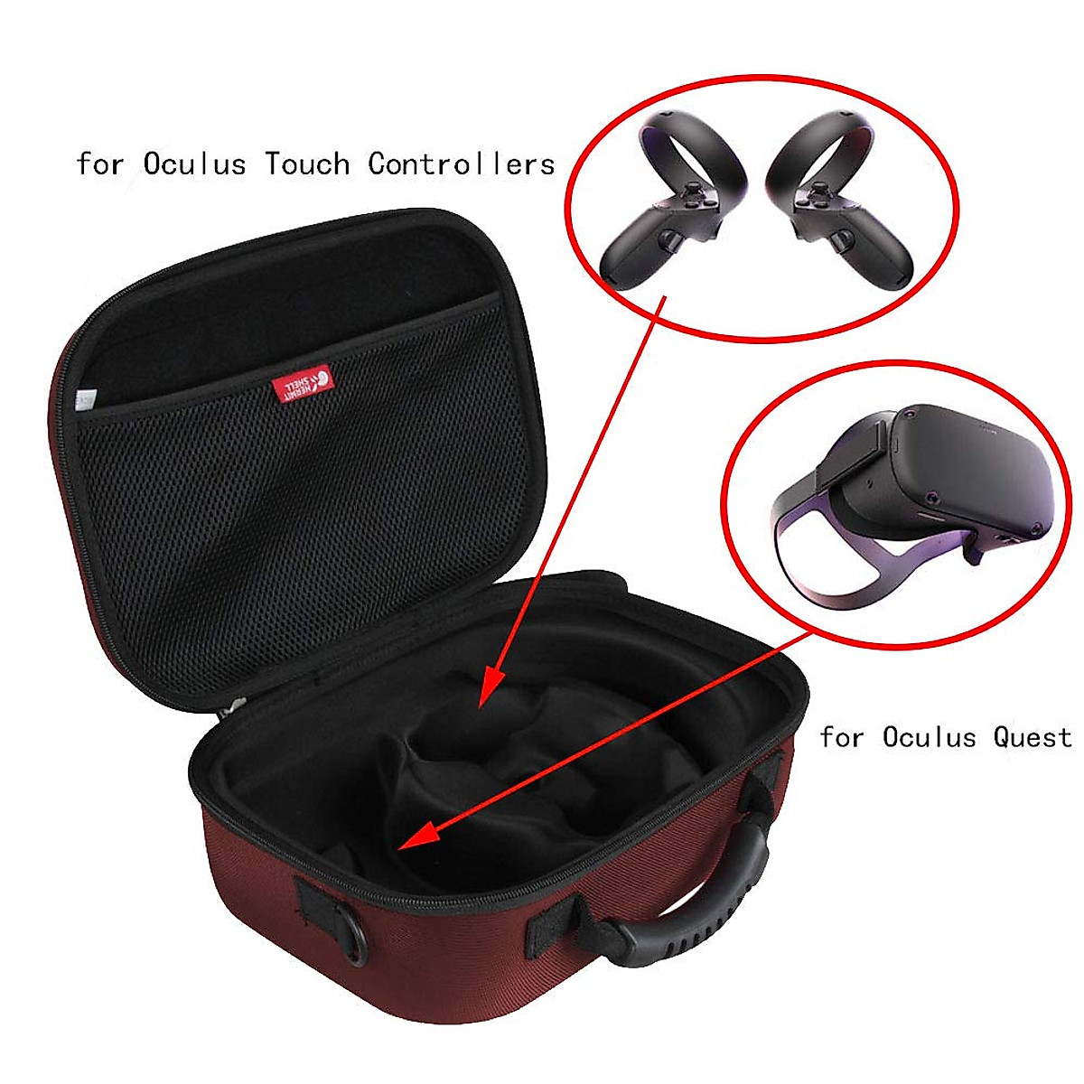Hermitshell Hard EVA Travel Case for Oculus Quest 2 & Quest VR Gaming Headset (Red)