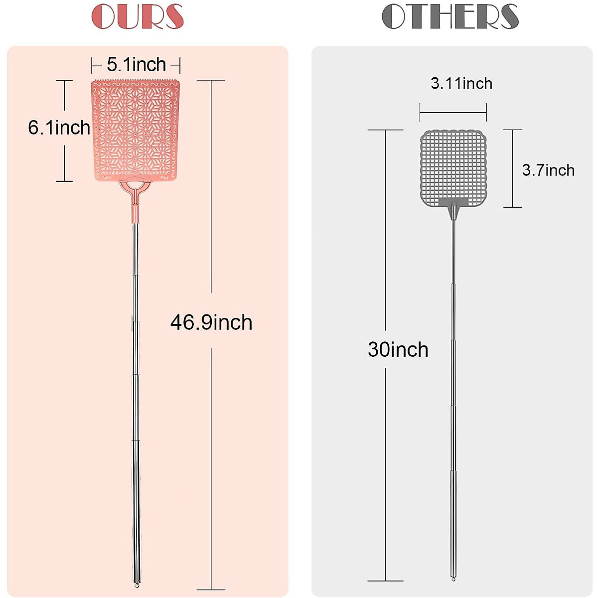 3 Pieces Fly Swatter Manual Retractable Fly Swatter Detachable Telescopic Fly Swatter, 3 Colors