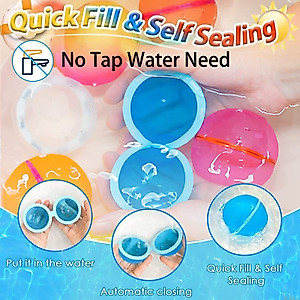 Reusable Water Balloons, Self-Sealing Refillable Water Balloons, Soft Silicone Magnetic Water Balloons, Reusable Water Bomb for Water Fight Game, Water Park, Summer Party (Multicolor - 30PC)