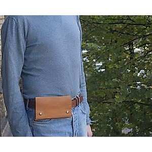 Bovine leather case for Microsoft Surface Duo 2, TAN cover, waist bag