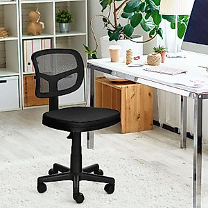 NJSV Armless Office Chair Adjustable Swivel Computer Mesh Desk Chair Black Gaming Chair Office Chair Desk Chair Computer Chair Home Office Desk Chairs Gamer Chair Office Chairs