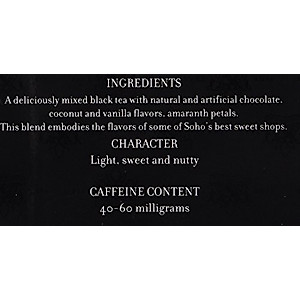 Harney & Sons SoHo Chocolate Coconut Tea - 20 Count Sachet Tin