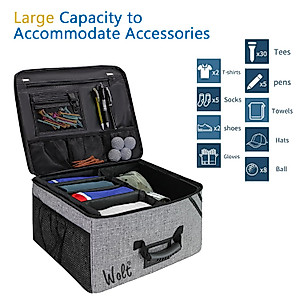 WOLT | Golf Trunk Organizer-Collapsible & Foldable Golf Travel Bag, Waterproof Car Golf Locker with Separate Compartment,Durable Golf Trunk Storage to Store Golf Accessories