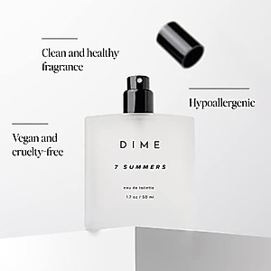 Dime Beauty Perfume 7 Summers, 1.7 oz / 50 ml - Sweet Floral Scent, Hypoallergenic, Clean Perfume, Eau de Toilette For Women