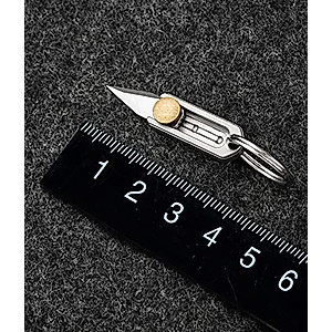 SZHOWORLD Ultra Small Titanium Utility Knife, EDC Tiny Knife Box/Package Opener with Stainless Steel Blade,Ultra Lightweight and Quality