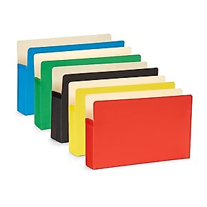 Blue Summit Expandable Legal File Folders for Bulky Documents, Legal Size, 5" Expansion, Assorted Colors, 10 File Pockets