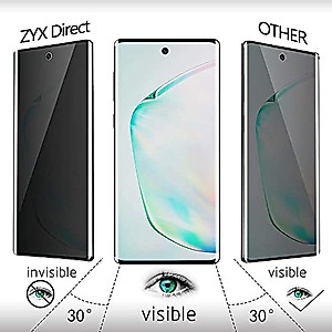 [2 Pack] LYWHL for Samsung Note 10 Plus Privacy Screen Protector, Anti-Spy Tempered Glass Screen Protector for Note 10 Plus, 9H Hardness Film Anti-Scratch Case Friendly [Don’t Support Fingerprint Unlock]