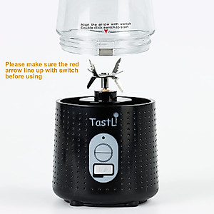 Personal Blender, Smoothie Blender Portable Small Mini Blender Bottles shaker for Shakes, Smoothies and Protein mixes, Cordless, Rechargeable for kitchen Sports Travel with Ice Tray (Black pro)