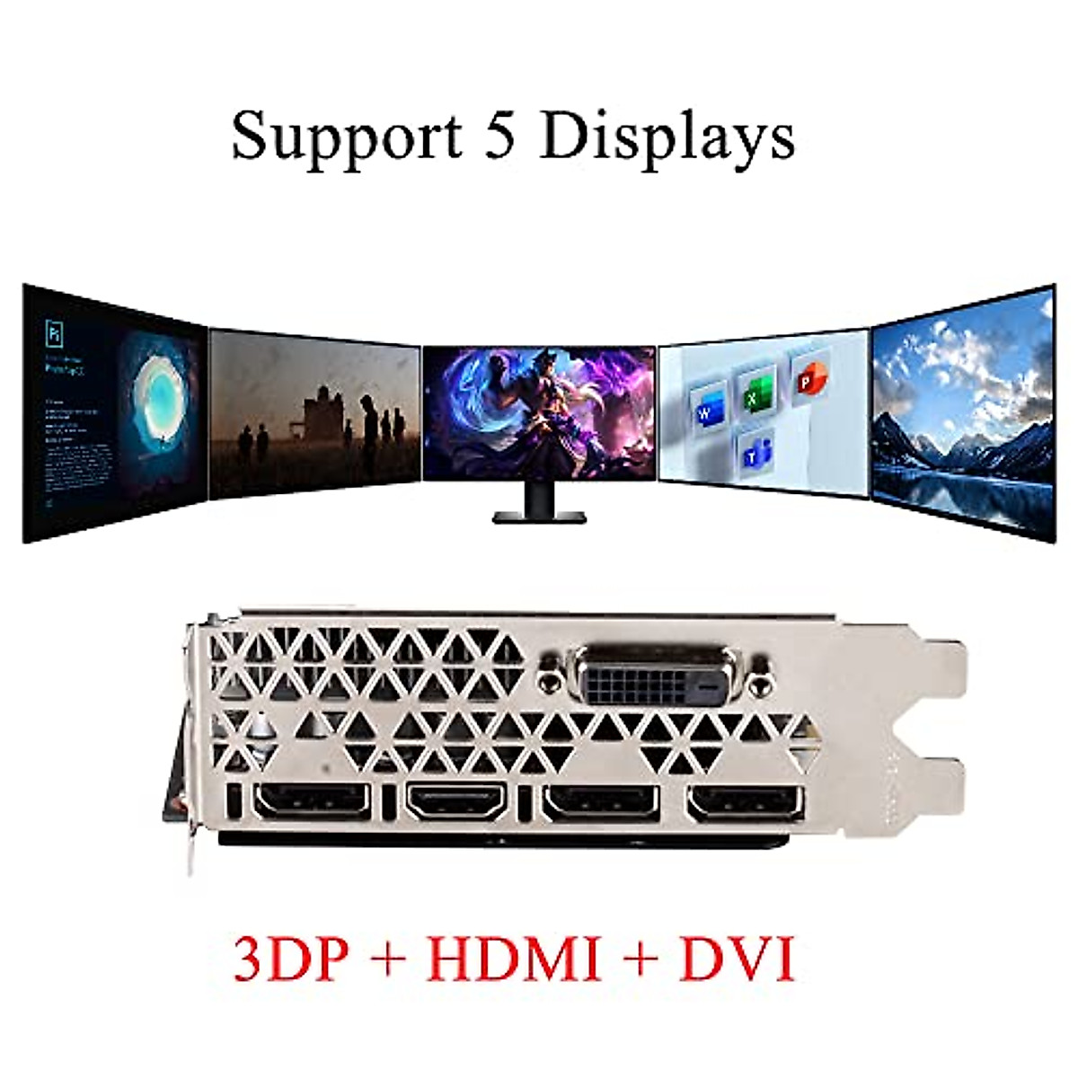 maxsun AMD Radeon RX 580 8GB 2048SP GDDR5 Computer Video Graphics Card GPU for PC Gaming 256-Bit DirectX 12 DVI, HDMI, DisplayPort Multi Monitors Extend (Black)