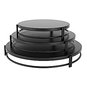 Vivevol Set of 3 Cake Stands, Cake Plate, Dessert Stand, Cupcake Stand for Parties, Home Decorating Stand Dessert Display(8” 10” 12”) (Black)