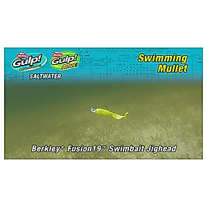 Berkley Gulp! Alive! Swimming Mullet Soft Fishing Bait, Pearl White, 3in - Half Pint 4x7