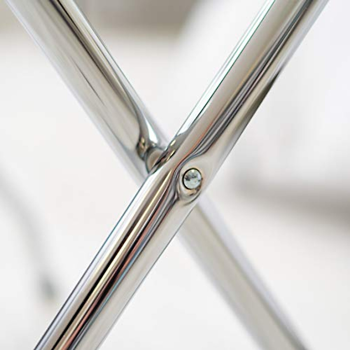 IRIS USA Steel Folding Foldable Luggage Rack Suitcase Stand Shelf, Space Saving for Guest Room, Bedroom, Hotel, Holds up to 110 lbs, Chrome Silver