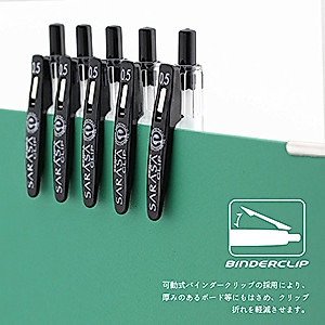 Zebra Sarasa Clip 0.5mm Black, JJ15-BK, 10 pens per Pack, With one refill (Japan Import)