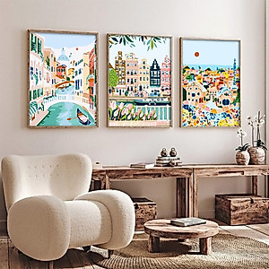 cupmod 6 Packs Paint by Number for Adults,Scenery-Cityscape DIY Acrylic Oil Painting Paint by Numbers Kits on Canvas,Adults Paint by Numbers Kits Drawing Paintwork for Home Decor