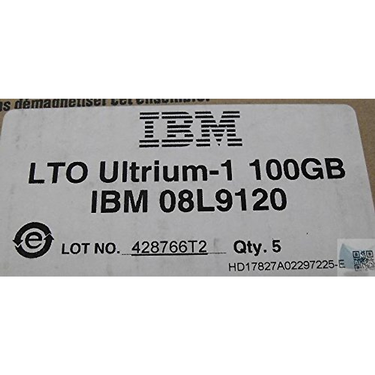 IBM 08L9120 LTO-1 Ultrium-1 Data Cartridges Qty 5 Per Box