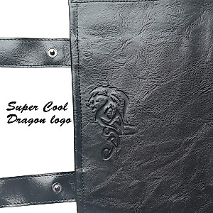 Scroll Dice Tray DIce mat Holder Storage Pouch Rolling Mat DND D and D Dungeons & Dragons Game Dice with Zippered Holds up to 14 Metal Plastic Polyhedral Dice Accessories (Black)