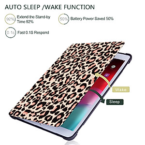 Gofupa iPad 9th Generation 2021 Case 10.2 Inch, iPad Air/Pro 10.5 Inch, 8th/7th iPad Case, Premium Leather Folio Cover, Built-in Pencil Holder, Auto Wake/Sleep Multiple Viewing Angles, Cheetah Leopard