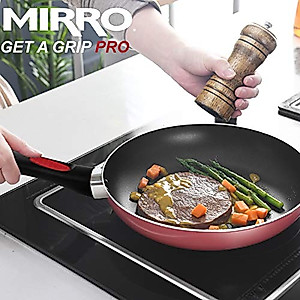 Mirro A79602 Get A Grip Aluminum Nonstick Fry Pan Cookware, 8-Inch, Red -