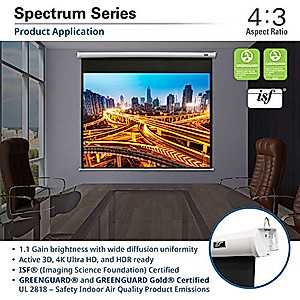 Elite Screens Spectrum, 180-inch Diag 4:3, Electric Motorized 4K/8K Ready Drop Down Projector Screen, ELECTRIC180V