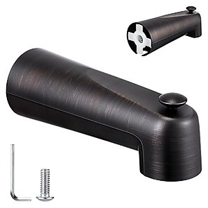 Enhon 7 Inch Slip on Tub Spout with Diverter, Compatible with Moen 3839/Moen 3853, Bathtub Diverter Spout Fits 1/2" Copper Water Tube(5/8" Diameter), 5/32" Hex Wrench(Oil Rubbed Bronze,Classic)