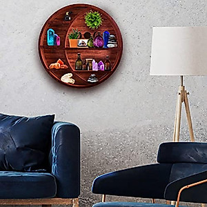 Midasfix Moon Shelf for Crystals, Large 16” Crystal Shelf Display, Essential Oil Shelf. Crescent Moon Shelf for Wall Décor