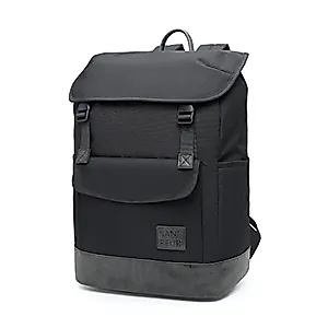 SansPeur FERDA Backpack, Casual Back Pack with Laptop Sleeve, designed for Work, Travel, School & College, Black