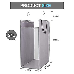 FENTEC Over the Door Shoe Organizer, 6-Tier Large Deep Pockets Door Shoe Rack Hanging Laundry Hamper, Hanging Laundry Basket