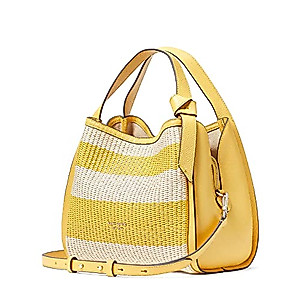 Kate Spade New York Knott Striped Straw Medium Crossbody Tote Morning Light Multi One Size