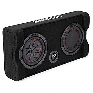 KICKER TRTP 8-inch (20cm) Thin Down Firing Subwoofer and Passive Radiator Enclosure, 2-Ohm, RoHS Compliant