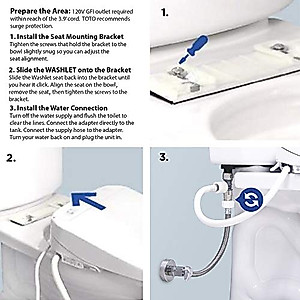 TOTO SW2033R#01 C100 Electronic Bidet Toilet Cleansing Water, Heated Seat, Deodorizer, Warm Air Dryer, and PREMIST, Round, Cotton White