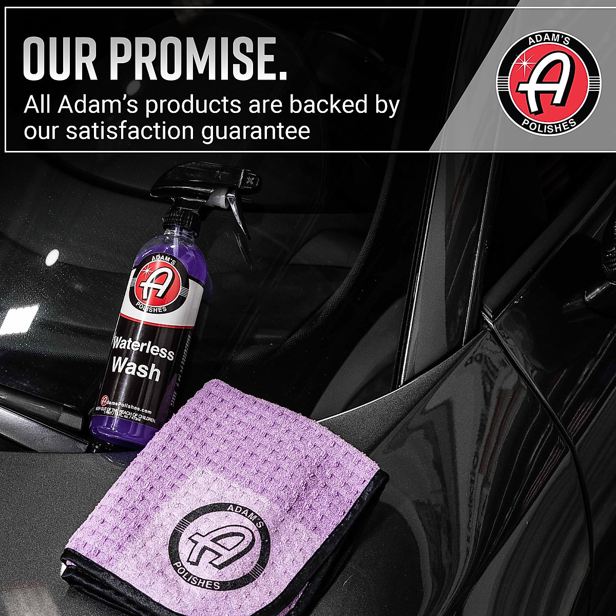 Adam's Waterless Wash (16oz) - Car Cleaning Car Wash Spray for Car Detailing | Safe Ultra Slick Lubricating Formula for Car, Boat, Motorcycle, RV | No Garden Hose, Wash Soap, or Foam Cannon Needed