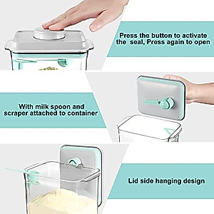 vione Airtight Food Storage Container Sets, Pop Up Food Containers With Lids, Stackable Formula Container for Rice Coffee Flour Sugar Cereal (1700ML（Anti-UV）)