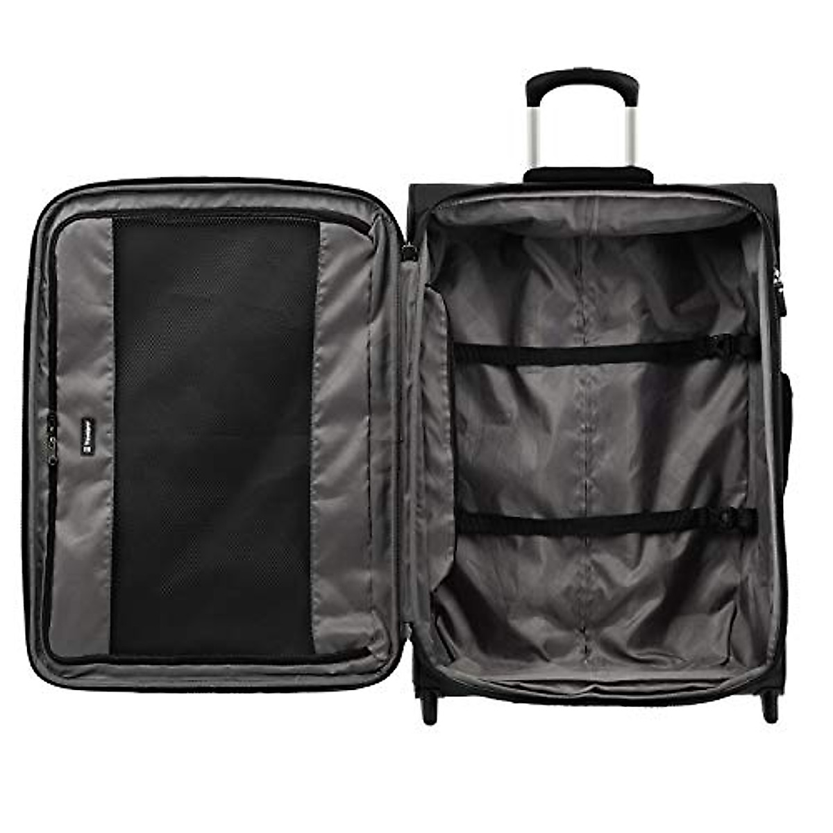 Travelpro Tourlite Softside Expandable Upright 2 Wheel Luggage, Lightweight Suitcase, Men and Women, Black, Checked-Medium 26-Inch