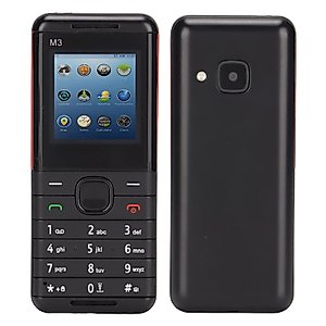 Diyeeni Seniors Unlocked Cell Phones, 2G Large Button Mobile Phone with 1.44in Screen, Dual SIM Card Phone for Elderly, with Lanyards, Support Flashlight, Camera, Sound Recording,(US Black)